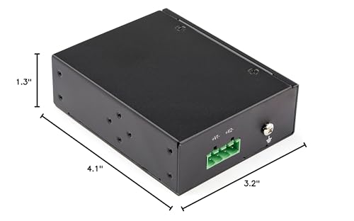 StarTech.com Industrial 5 Port Gigabit PoE Switch - 30W - Power Over Ethernet Switch - Hardened GbE PoE+ Unmanaged Switch - Rugged High Power Gigabit Network Switch IP-30/-40 C to 75 C, TAA