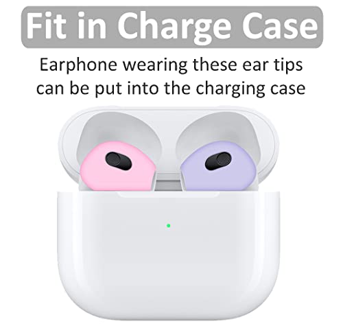9 Pairs (Fit in Case) Ear Tips Compatible with AirPods 3rd, Replacement Ultra Thin Slim Silicone Eartips Earbuds Gel Cover Accessories Compatible with AirPods 3-3 White Multicolor