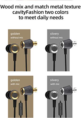 CCA CST in Ear Earbuds, Dual Magnetic Dynamic Drivers Earphones 3.5mm Jack with Mic and Inline Control Noise Isolating Lightweight Headphones for Music Video Phone Call Gaming, (Gold with Mic) …