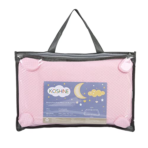 Breathable Children Pillow with Soothering Bunny Ears Memory Foam Kids Sleeping Pillows (Pink Modal)