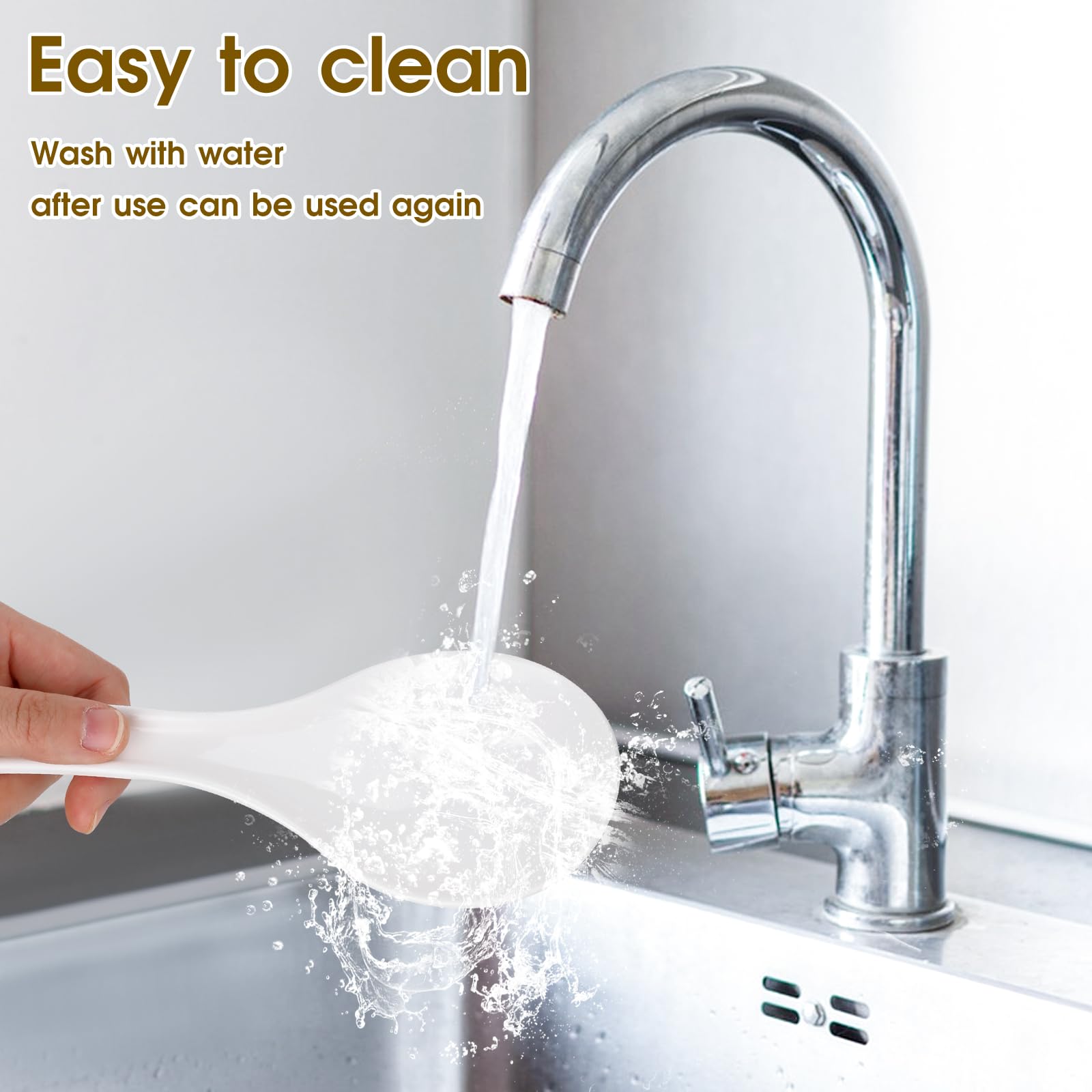 2PCS Plastic Rice Serving Spoon White Non-Stick Rice Spoon Paddle Rice Cooker Spoon Spatula 7.87 Inch