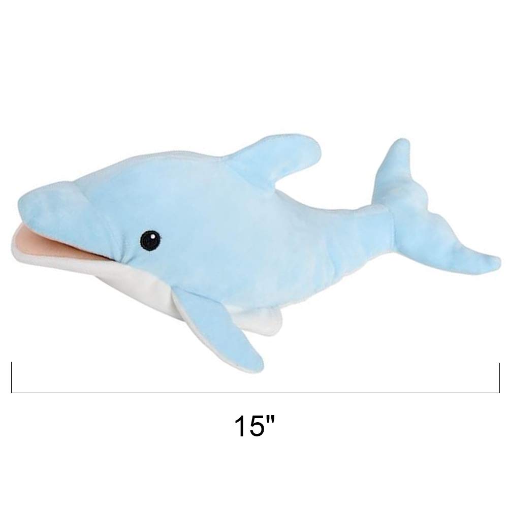 ArtCreativity Blue Dolphin Hand Puppet, Soft Plush Puppet for Kids, Cute Dolphin Toys for Boys and Girls, Aquatic Theme Party Decoration, Great Birthday Gift