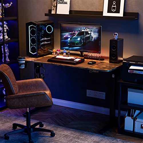 Azonanor Standing Desk - Stand up Desk with Splice Board, Electric Adjustable Height Desk, 48 x 24 Inches Sit Stand Home Office Desk