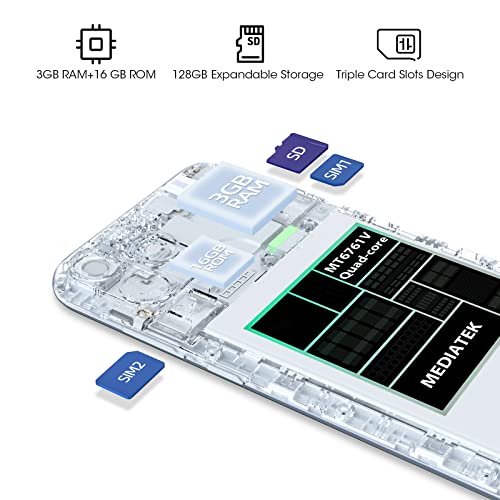 Android Phone Unlocked, Blackview A55, 4G Dual SIM Unlocked Cell Phone Android 11 Phones Unlocked, 3GB+16GB ROM Storage 128GB Expandable, 6.5" HD+Face ID Unlock,4780mAh,Support AT&T, Cricket, T-Mobile