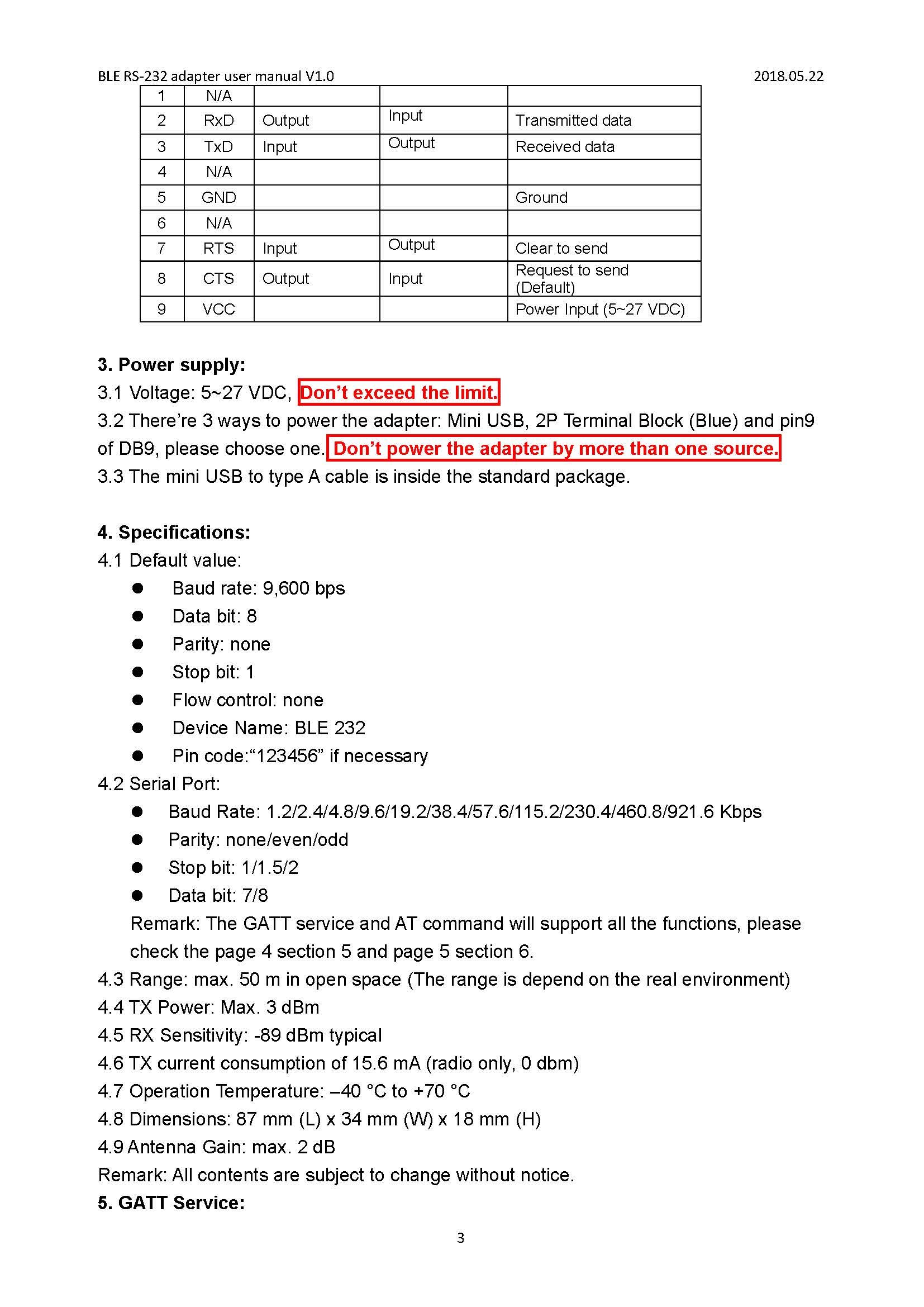 Gozens Bluetooth V4.2 BLE RS-232 Adapter External dipole Antenna for All OS Platform, iOS, Android, Windows or etc.