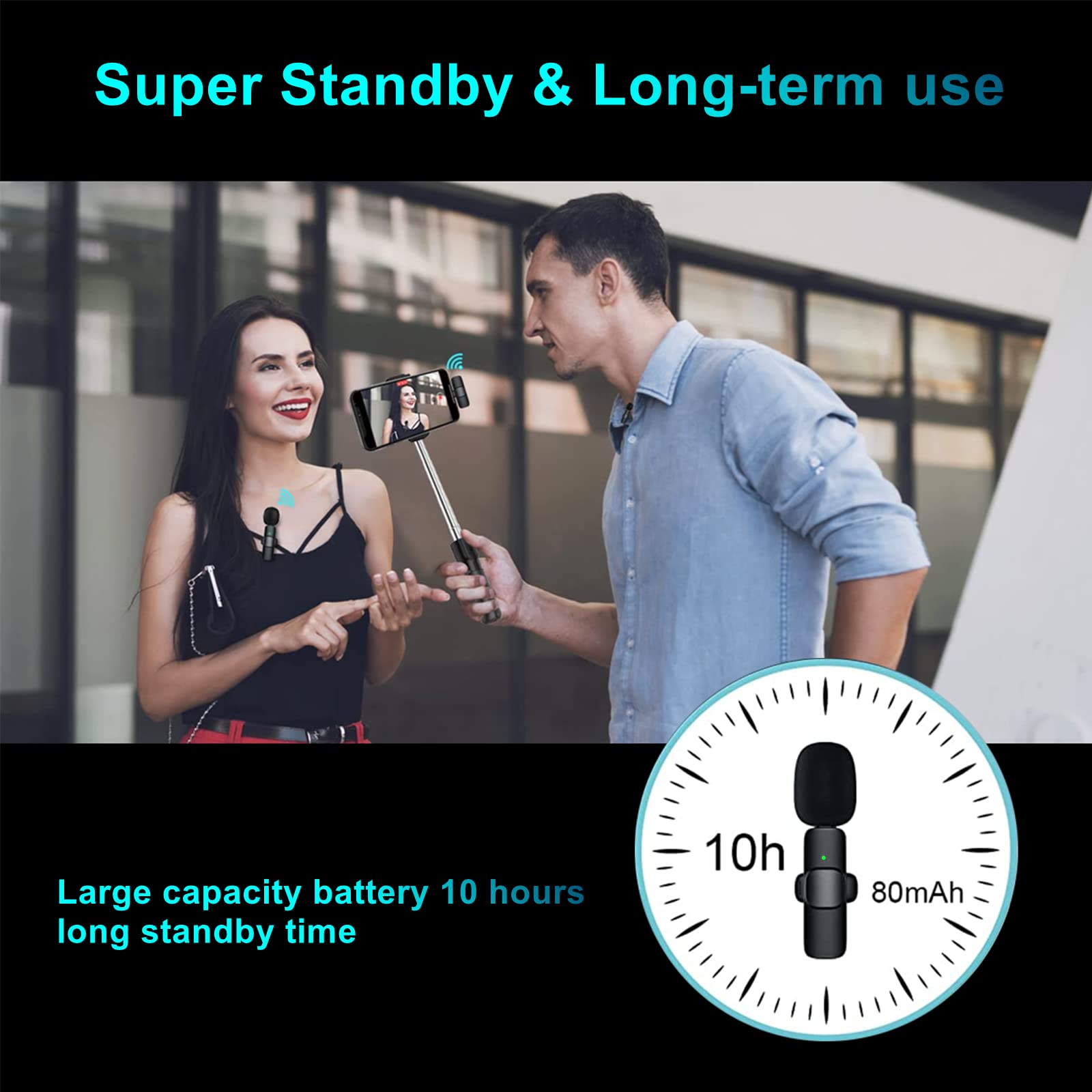 2024 Upgraded Wireless Lavalier Microphone for iPhone iPad, Plug and Play auto sync Lapel Mic for Recording YouTube, Facebook Live Stream, TikTok, Vloggers, Interview(NO APP or Bluetooth Needed)