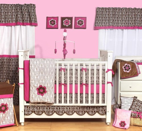 Bacati - Damask Pink/chocolate Hamper
