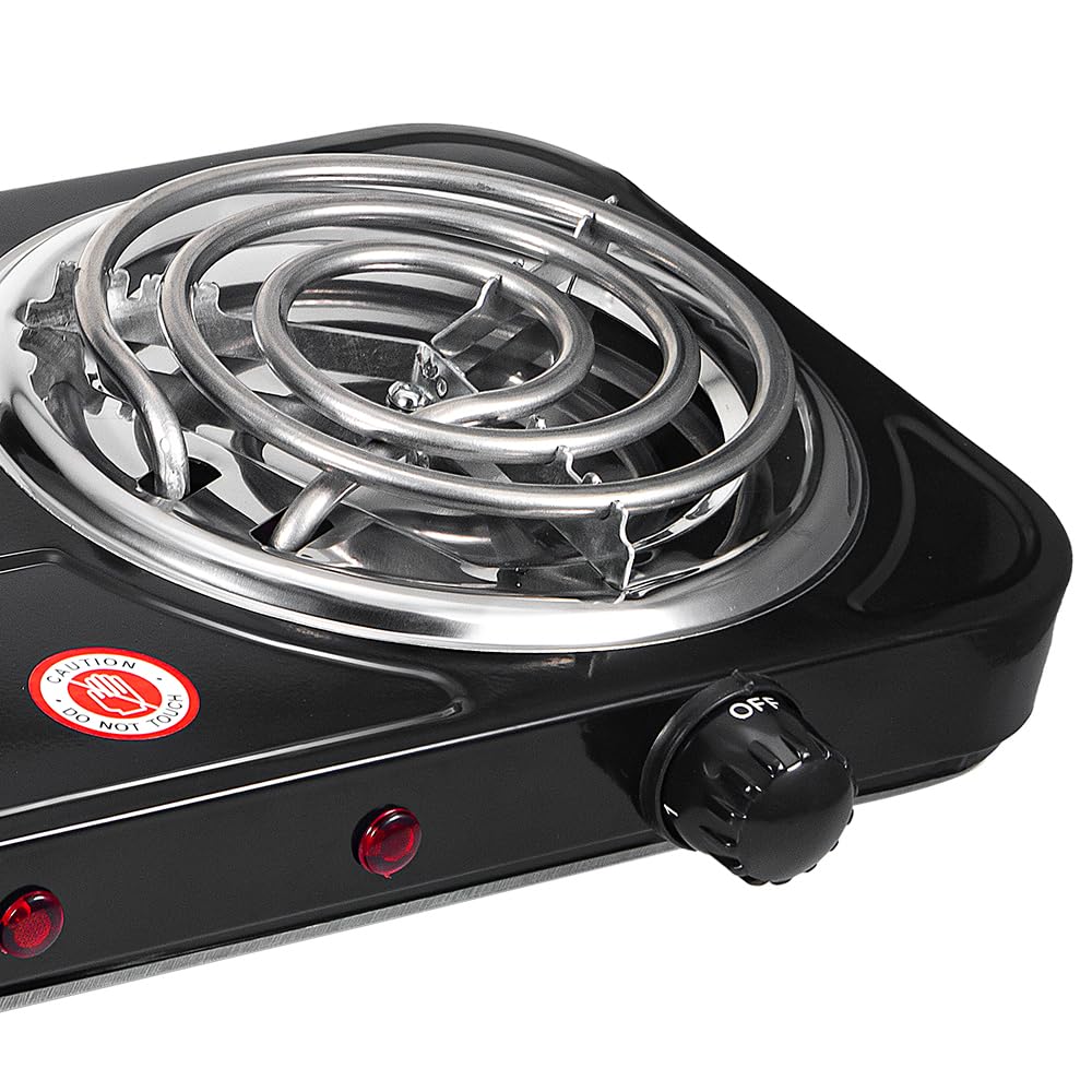 2000W Hot Plate for Cooking, Portable Electric Double Coil Burner for Kitchen Camping with Dual Control & 5 Level Temperature Control, Hot Plate Burners Easy to Clean, Electric Double Burner Cooktop