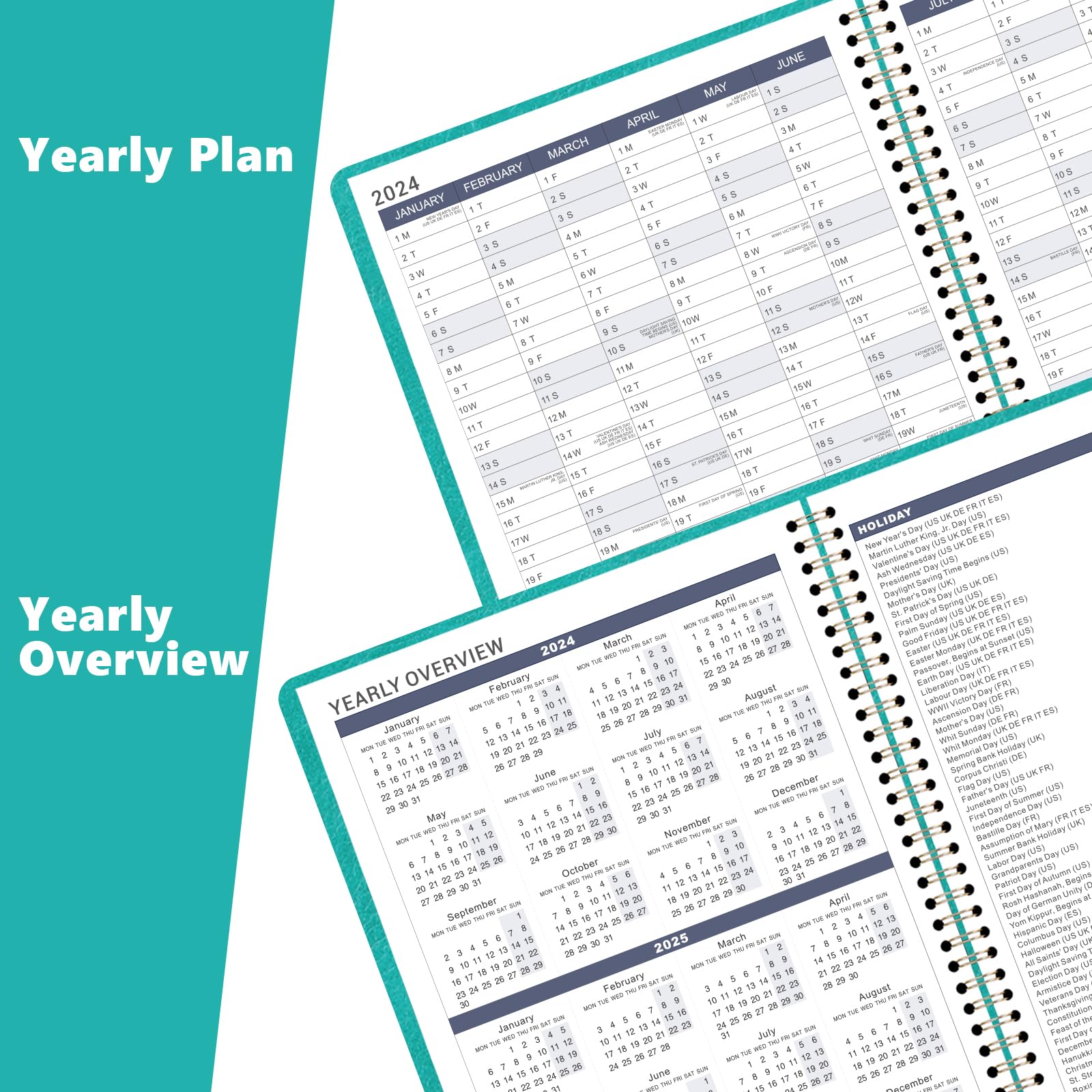 2024 Weekly Appointment Book & Planner - Large 2024 Daily Hourly Planner, January 2024 - December 2024, 8.5" x 11", 2024 Appointment Book with 15-Minute Interval + Thick Paper + Pocket - Turquoise