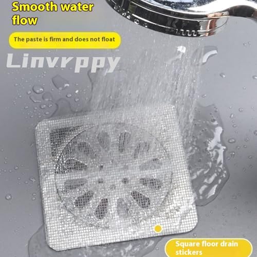 20-Pack 4"x4" Disposable Drain Covers, Hair Catcher Mesh Stickers for Shower, Sink, Bathtub, Kitchen β Easy Hair & Debris Prevention, for Human and pet Hair