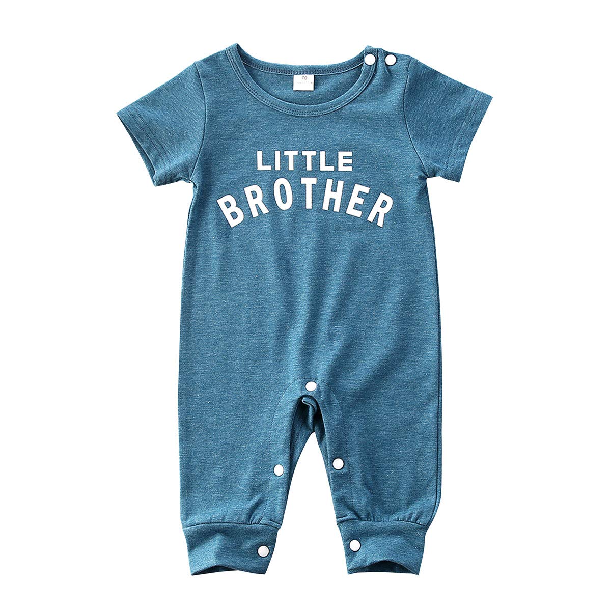 hwojjha Newborn Baby Boy Romper Clothe, Little Brother Romper Short Sleeve Jumpsuits One Piece Outfit (blue, 0-3 months)