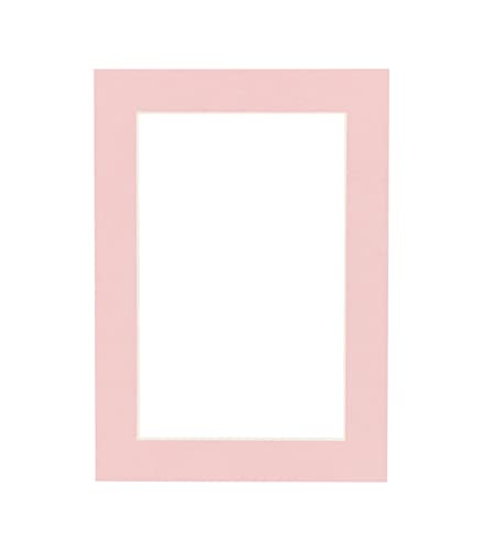 8x10 Mat Bevel Cut for 5x7 Photos - Acid Free Pink Precut Matboard - For Pictures, Photos, Framing - 4-ply Thickness