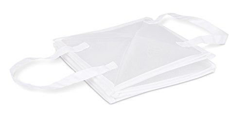 BIRDROCK HOME Pop-Up Magic Hamper - Collapsible Mesh Laundry Hamper - Square - Carry Handles - Dirty Laundry Sorter Mesh Basket - White