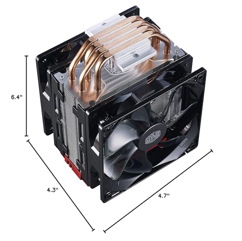 Cooler Master Hyper 212 Turbo- Red Top Cover is Equipped with Dual 120mm PWM Fans LEDs CPU Cooler (RR-212TR-16PR-R1)