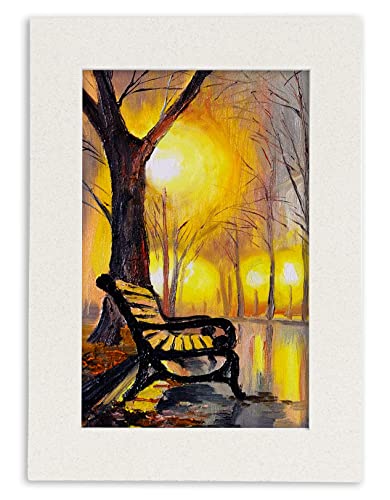 8x10 Mat Bevel Cut for 5.5x8.5 Photos - Acid Free Oyster Shell White Precut Matboard - For Pictures, Photos, Framing - 4-ply Thickness