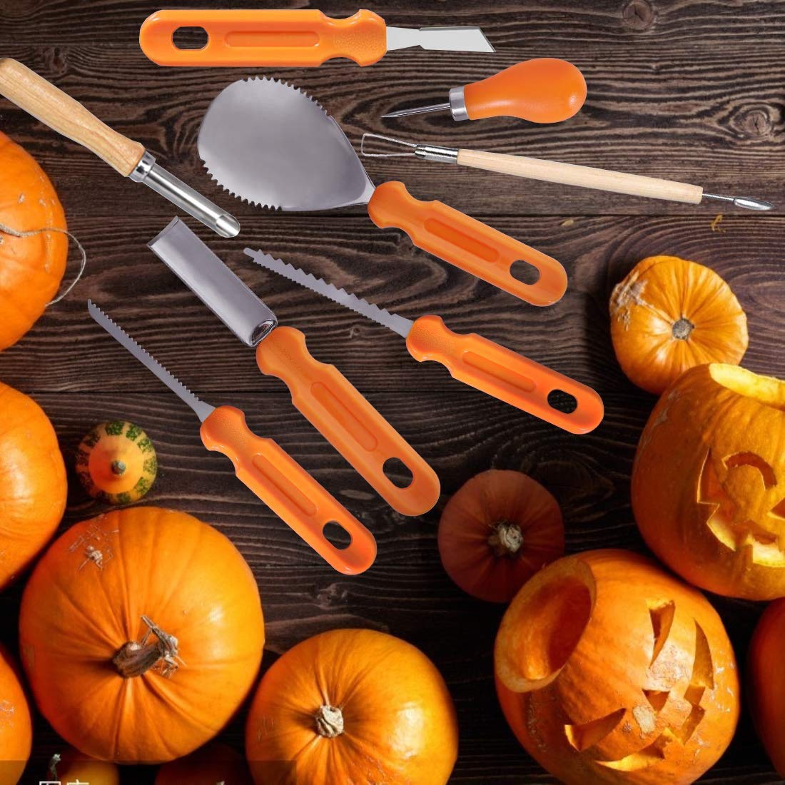Halloween Pumpkin Carving Kit - 14 Pcs Professional Jack-O-Lanterns Pumpkin Cutting Supplies Tools Kit - Easily Sculpting DIY Halloween with Carrying Case - Carving Knife for Halloween Decoration