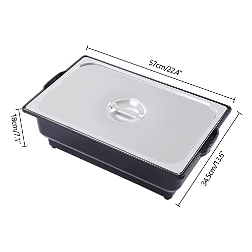 500W Electric Buffet Warmer Server Chafing Dish Buffet Tray Food Warmer Set 3 Compartment Buffet Server Chafing Dish Stainless Steel Chafing Server Set Buffet Server Warmer Food Insulation