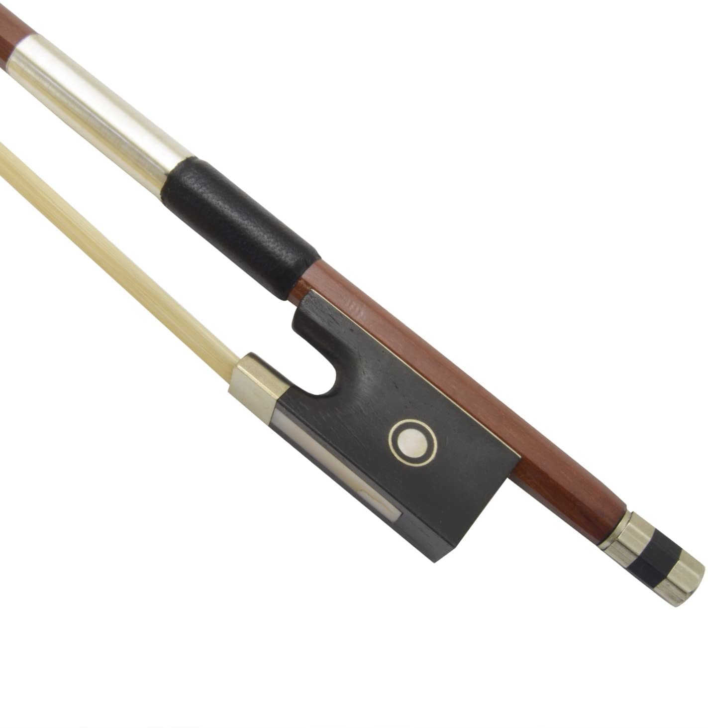 AMZZ 4/4 Full Size Student Violin Bow - Handcrafted Brazilwood Stick, Well-Balanced, Horsehair for 4/4 size violins and 12-13" violas(4 4 Violin Bow)