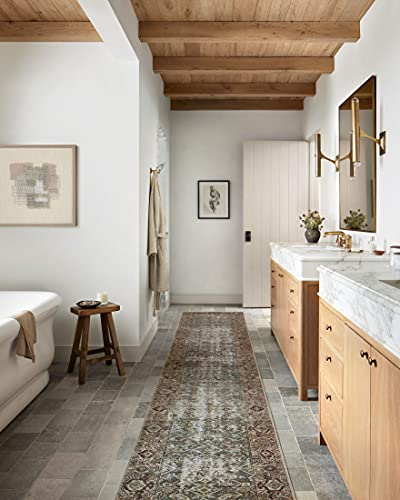 Amber Lewis x Loloi Georgie Collection GER-07 Moss/Salmon 5'-0" x 7'-6" Area Rug