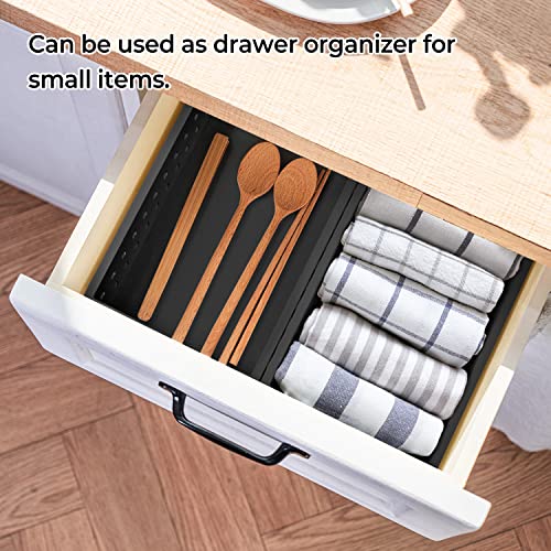 carrotez Small Plastic Storage Tray Basket, Durable Basket, Small Items Storage Organizer for Vanity, Office, Bathroom, Bedroom, Dress Room, Kitchen, Drawers -Black