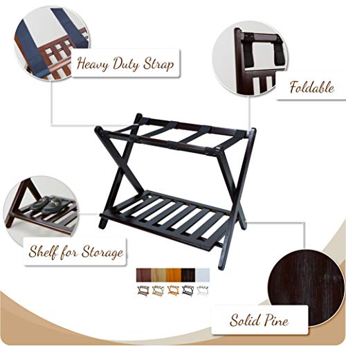 Casual Home Shelf-White Luggage Rack, 26.75" Wide