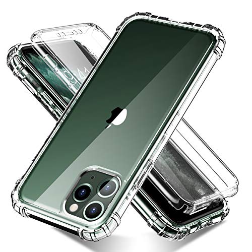 BAISRKE Case Cover for iPhone 11 Pro Max,[Built in Screen Protector] Dual Layer Full Body Shockproof High Impact Protective Phone Case Cover for iPhone 11 Pro Max 6.5 inch - Clear