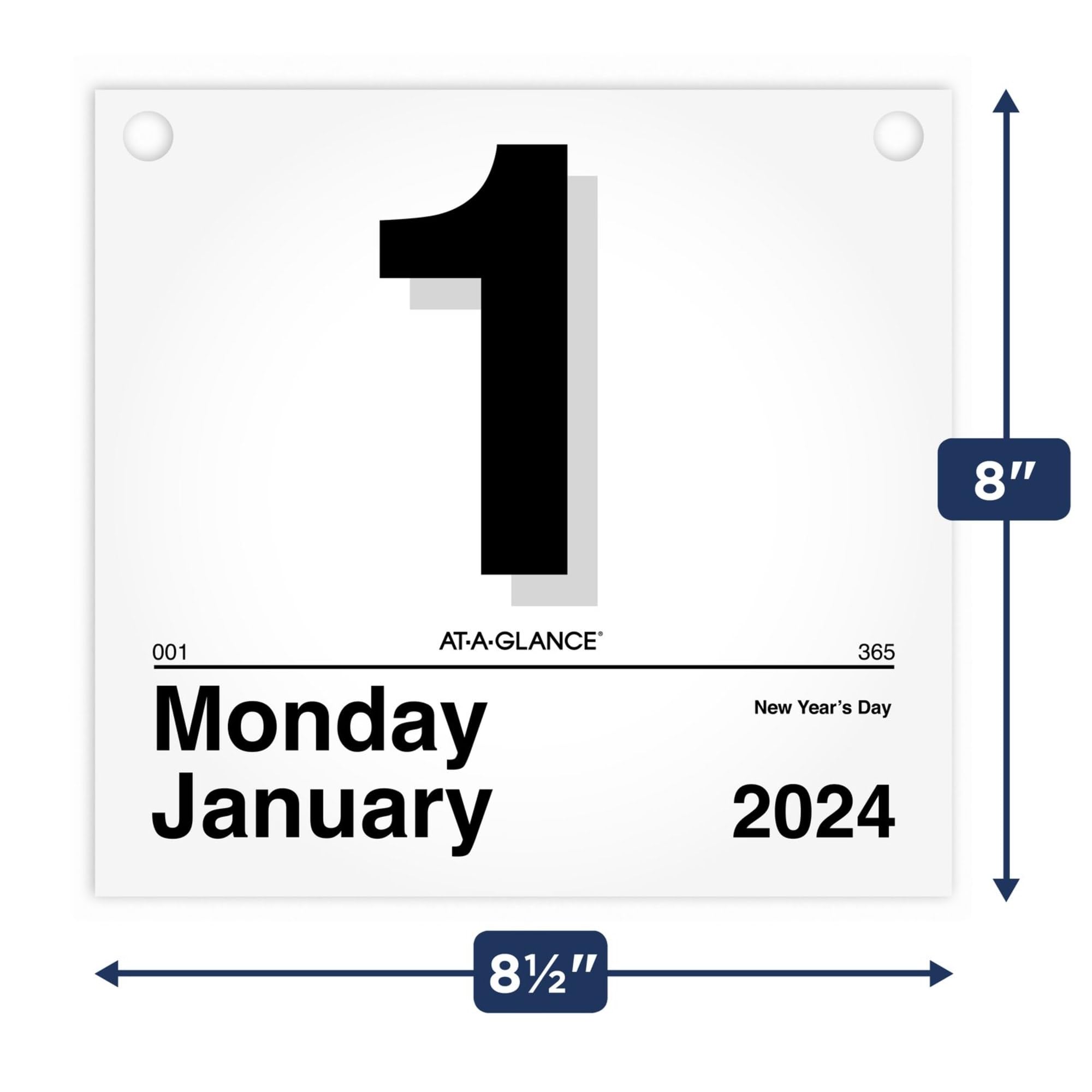 2024 AT-A-GLANCEĀ® "Today Is" Daily Wall Calendar Refill, 8-1/2" x 8", January to December 2024, K450