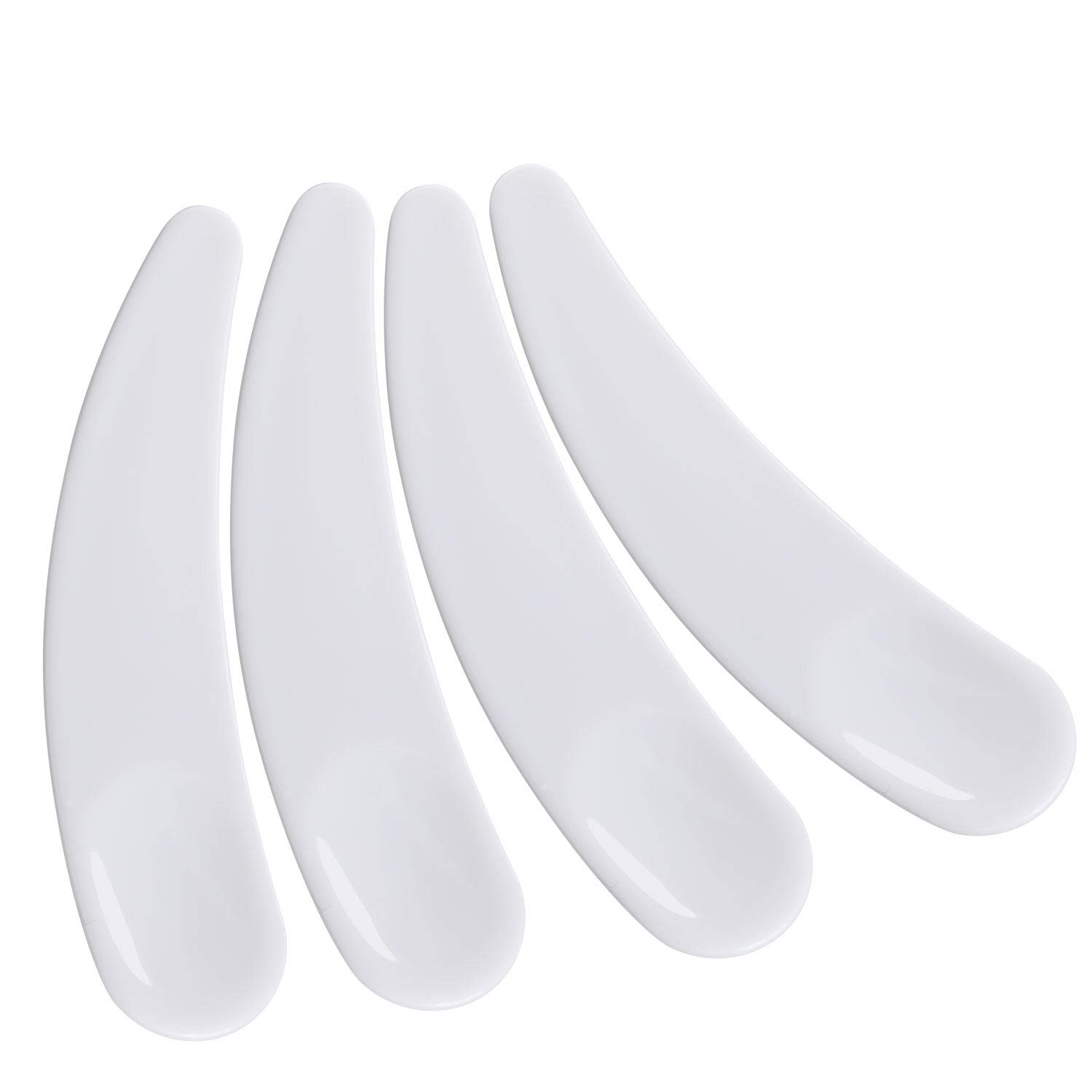 200 Pcs Disposable Makeup Cream Spatula Plastic Mask Spatula Waxing Spatulas Mask Scoops for Mixing and Sampling Cosmetic White