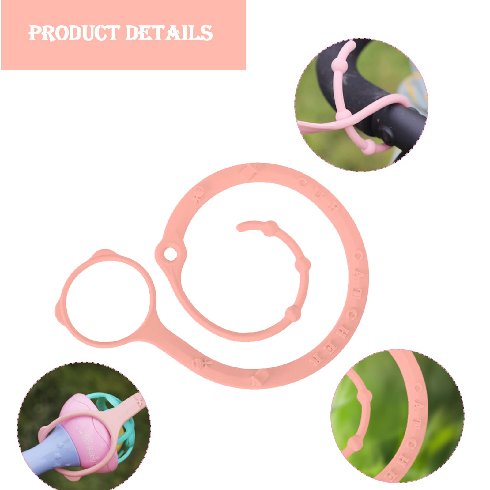 2PCS Toy Safety Straps Baby Sippy Cup Holder Strap Stretchable Silicone Pacifier Clips Toddler Toy Bottle Harness Straps for Strollers, High Chair, Cribs, Bags