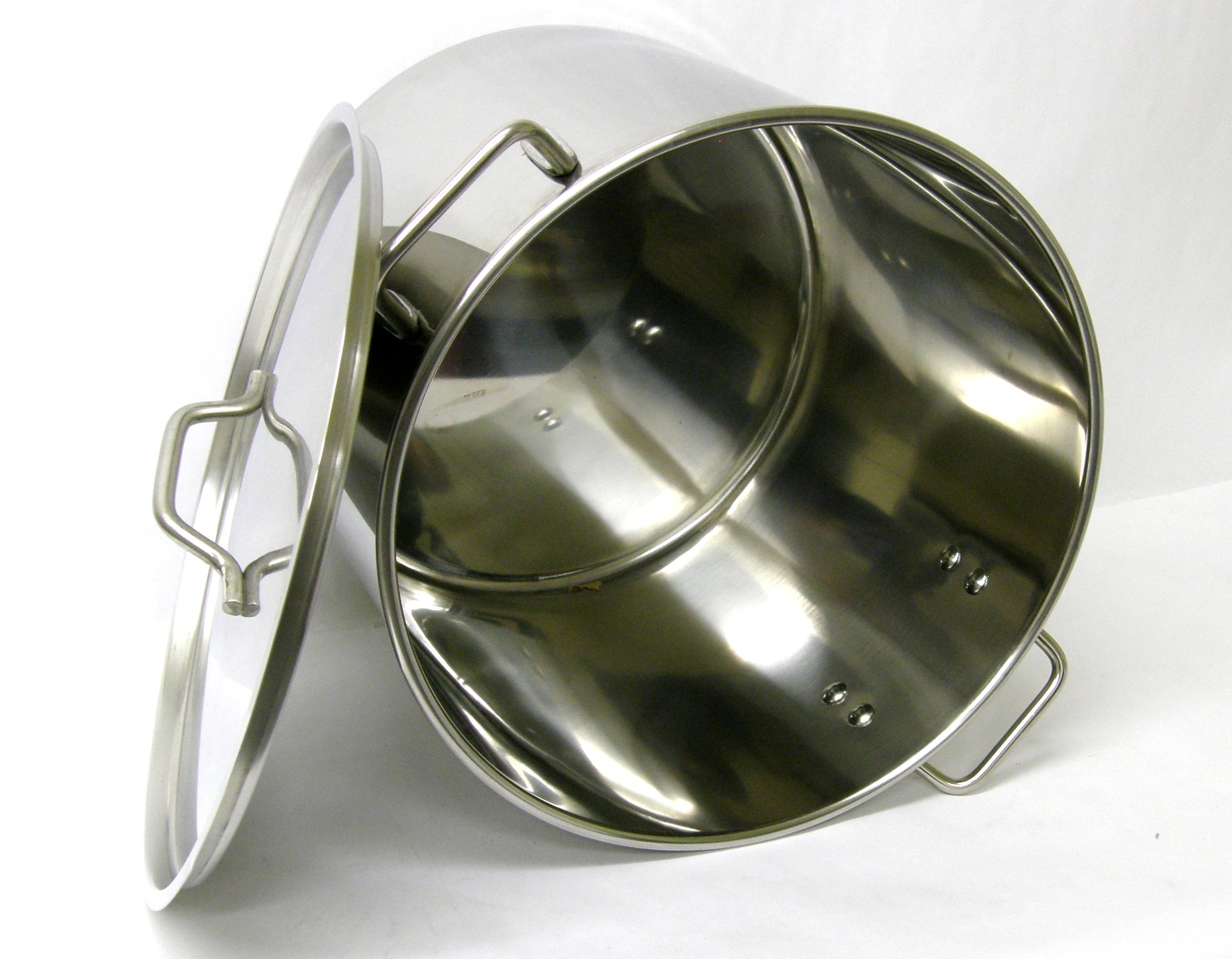 80 Quart Stainless Steel Stock Pot with Rack & Lid by Ballington