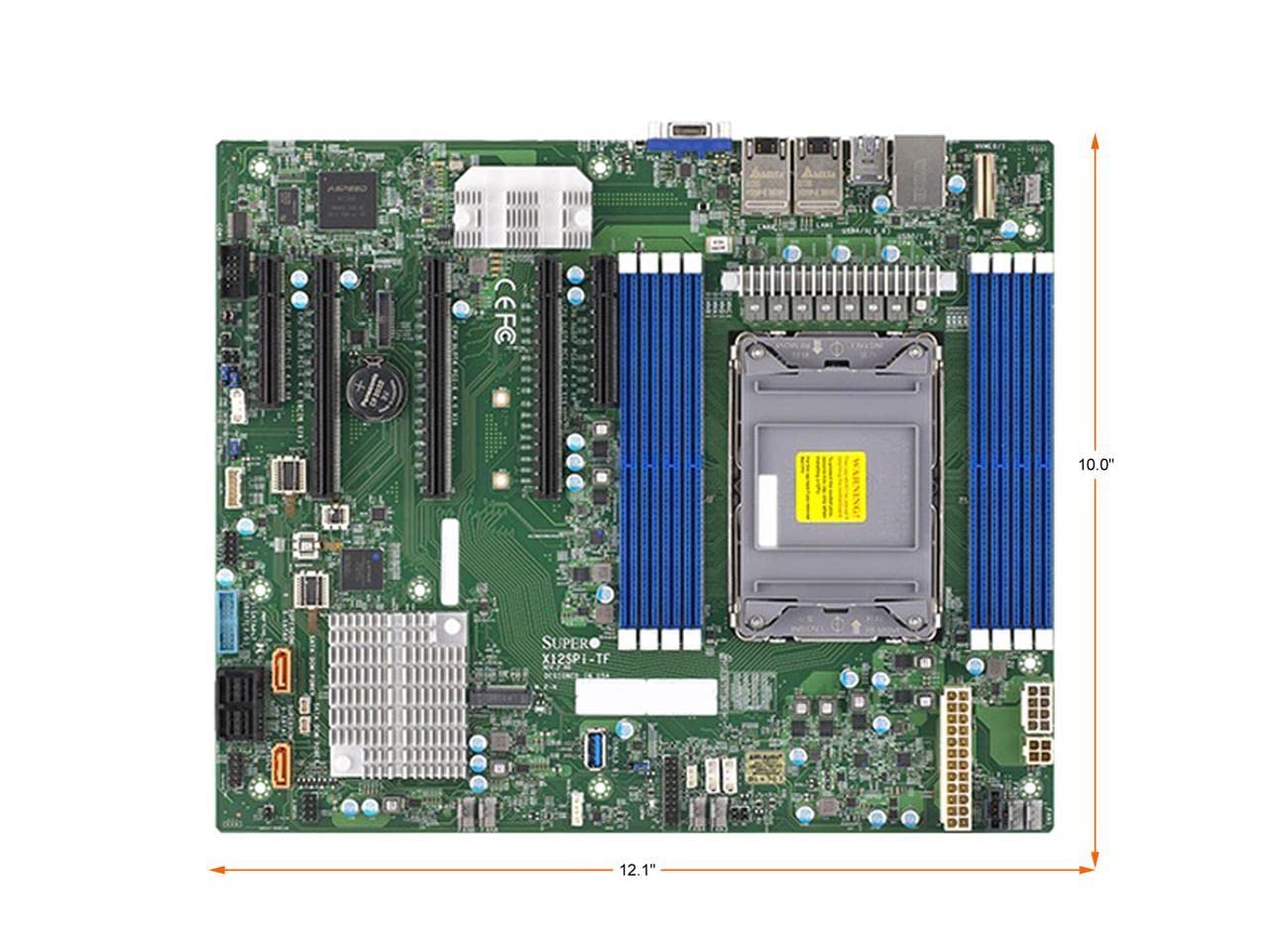 Supermicro X12SPI-TF ATX Server Motherboard, C621A LGA-4189, Dual 10Gbase-T