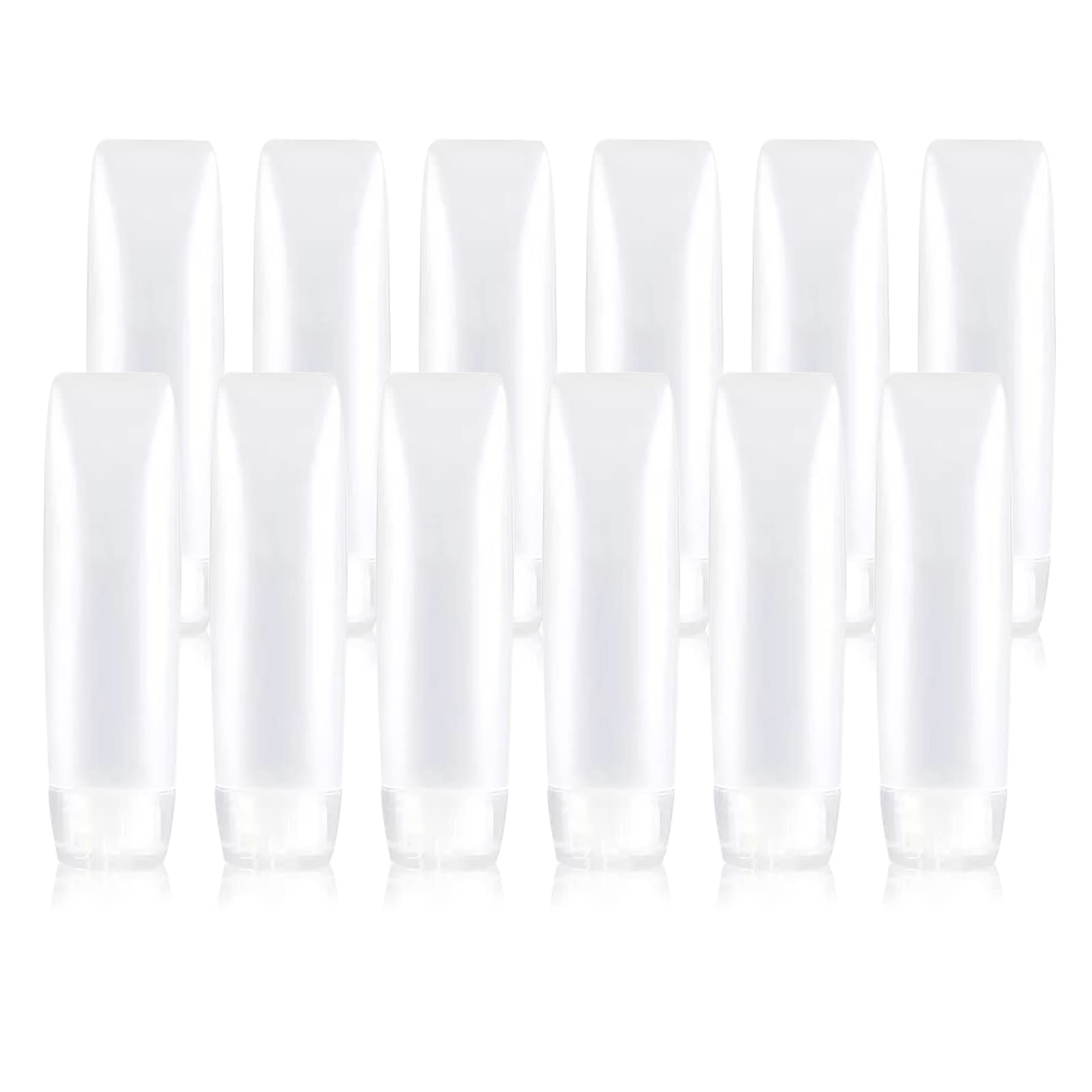 YXC 12PCS PE Travel Size Bottles 1oz Squeeze Bottles With labels Leak Proof BPA Free Refillable Tubes Travel TSA Approved Containers For Toiletry Toothpaste Container Travel Bottles For Toiletries