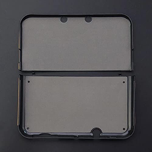 Aluminium Alloy Protective Case Front Back Faceplate Plates Top & Bottom Battery Housing Shell Case Cover Shockproof Hard Shell Skin for New 3DS XL LL Console 2015 - Black