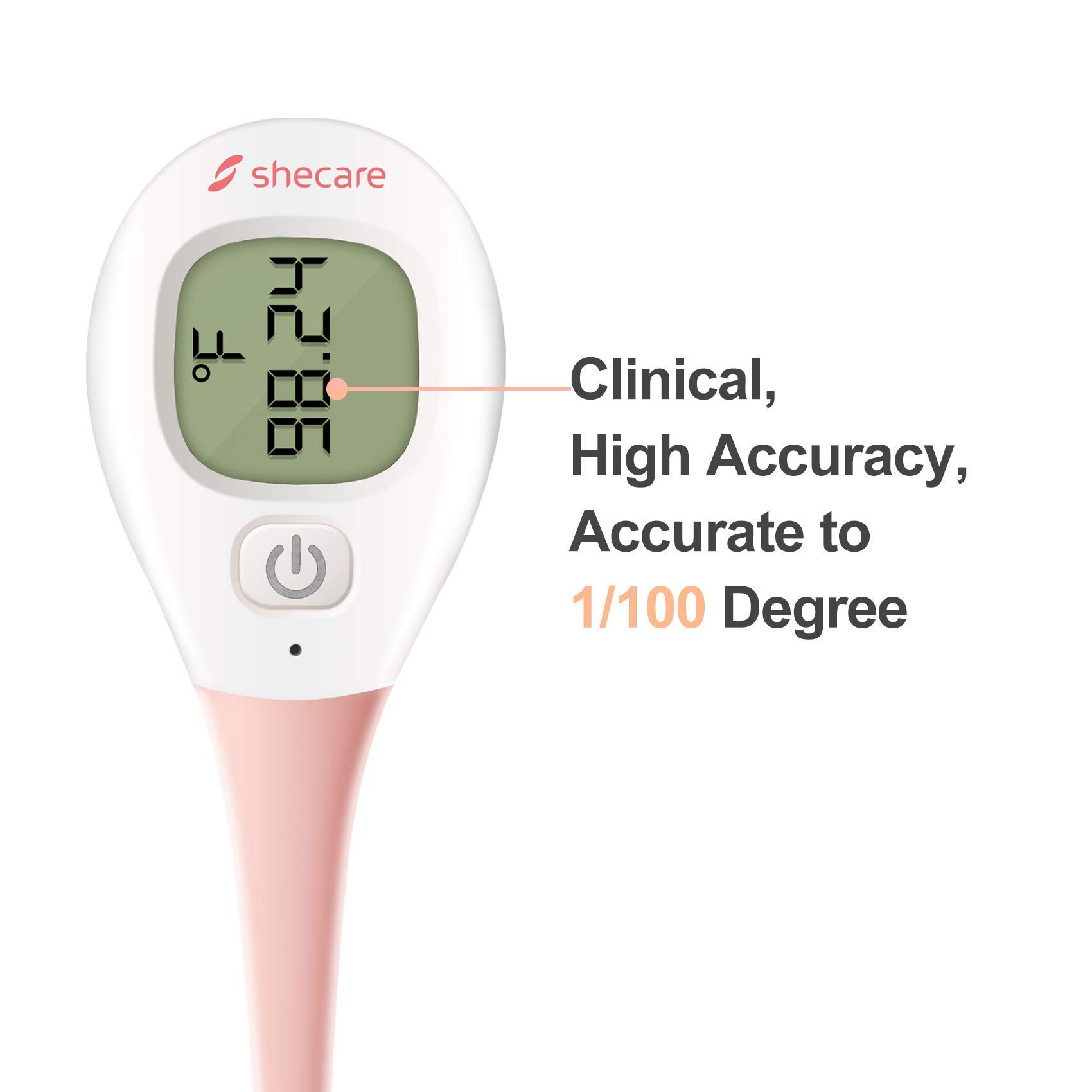 Shecare Digital Basal Body Thermometer for Ovulation,Fertility BBT Thermometer High Precision Oral Thermometer,Accurate 1/100th Degree Works with Shecare APP Basal Thermometer Basic Thermometer
