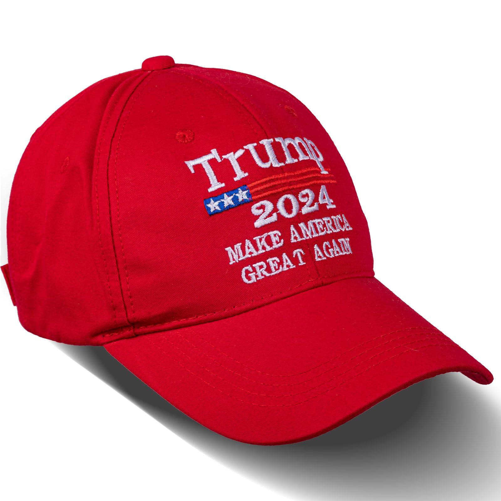 2024 MAGA Hat Make America Great Again Hat, Slogan with USA Flag Cap Adjustable MAGA Hats for Men wonen Baseball Cap (Cotton, Red)