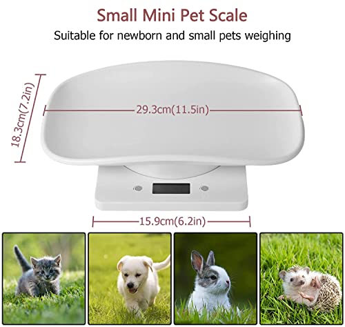 BIGNADO Digital Puppy Scale Small Pet Scale for Puppies High Precision Wiggle-Proof Multi-Function Electronic Kitten Scales Weigh Rabbit or Puppy Mini Gram Weight for Newborn Pets, 11.6''*7.3''