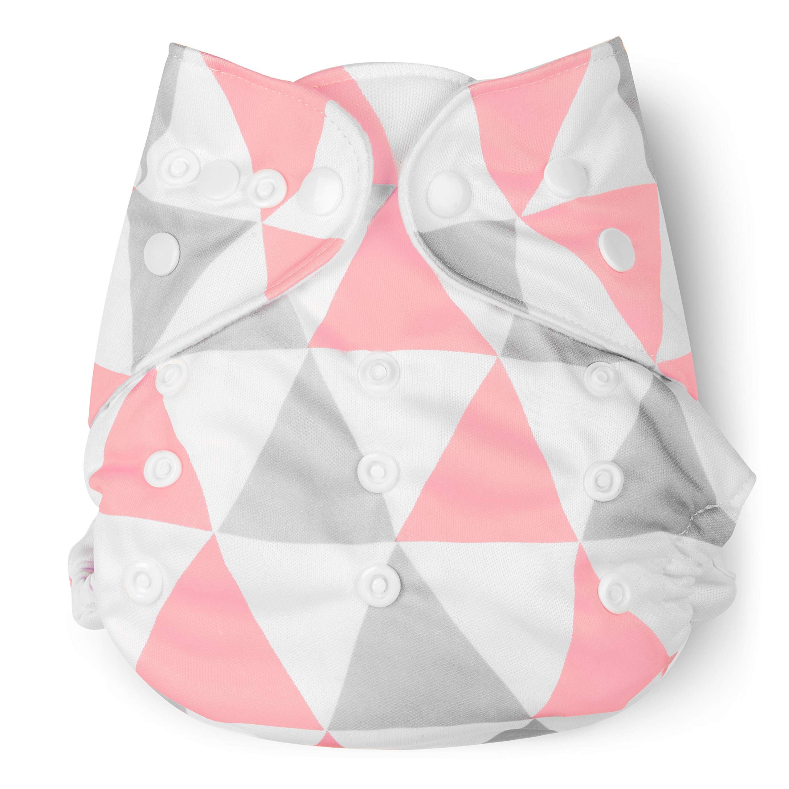 BaeBae Goods Newborn Cloth Diapers β 8 Reusable Cloth Diapers for Babies with 8 Cloth Diaper Inserts β Extra Leg Lining to Avoid Leakage - Waterproof Outside Soft Inside β Adjustable Size for Girls