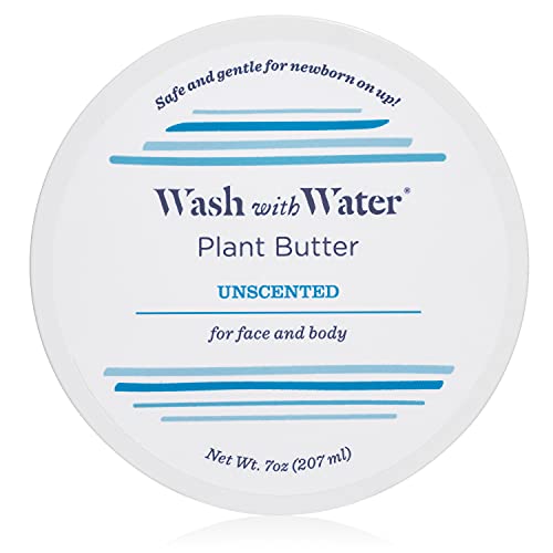 Wash with Water Plant Therapy Vegan Anti-Wrinkle Face & Body Butter Creamy Moisturizer with Enhanced Hydration and Antioxidant Support For All Skin Type, Petroleum Free, Steroid Free, 7oz, Unscented