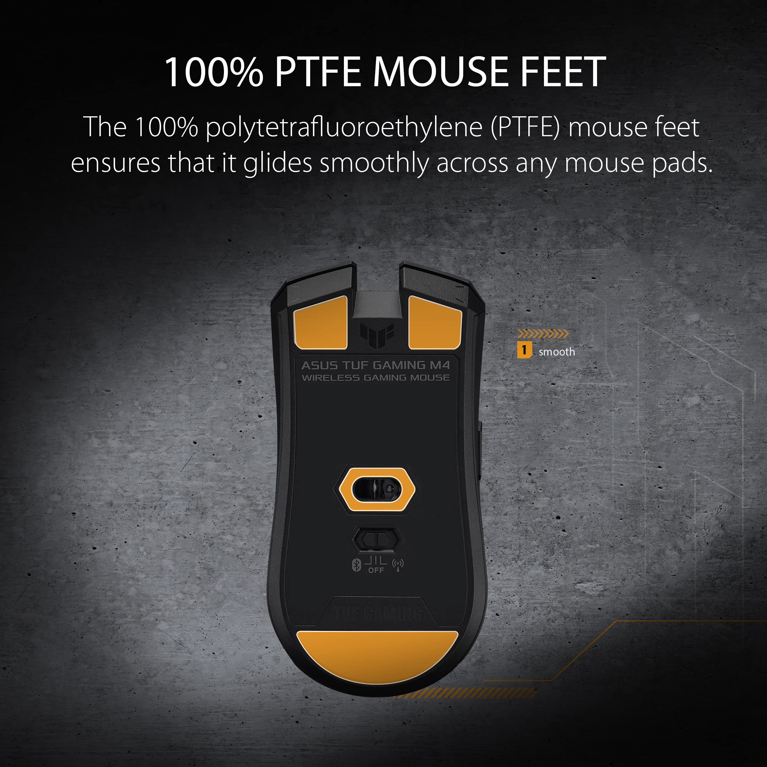 ASUS TUF M4 Gaming Wireless Gaming Mouse | Dual Wireless Modes - Bluetooth/RF 2.4 GHz, 12K DPI Optical Sensor, 6 Programmable Buttons