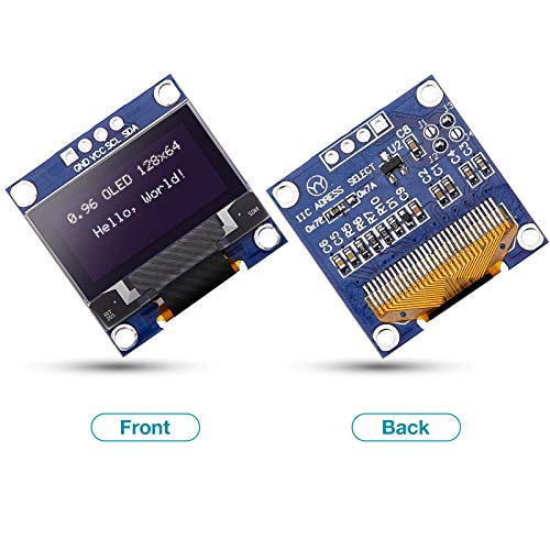 Frienda 2 Pieces 0.96 Inch Display Module 12864 128x64 Driver IIC I2C Serial Self-Luminous Display Board Compatible with Raspberry PI (White Light)