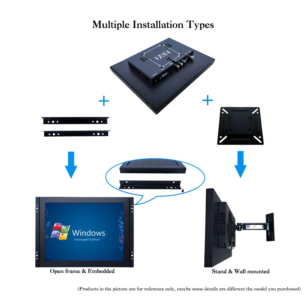 iChawk 17" inch Display 1280x1024 4:3 RCA BNC HDMI-in VGA Metal Shell Embedded Open Frame Wall-Mounted Built-in Speaker Remote Control PC Monitor LCD Screen USB Port U-Disk Video Player, K170MN-59