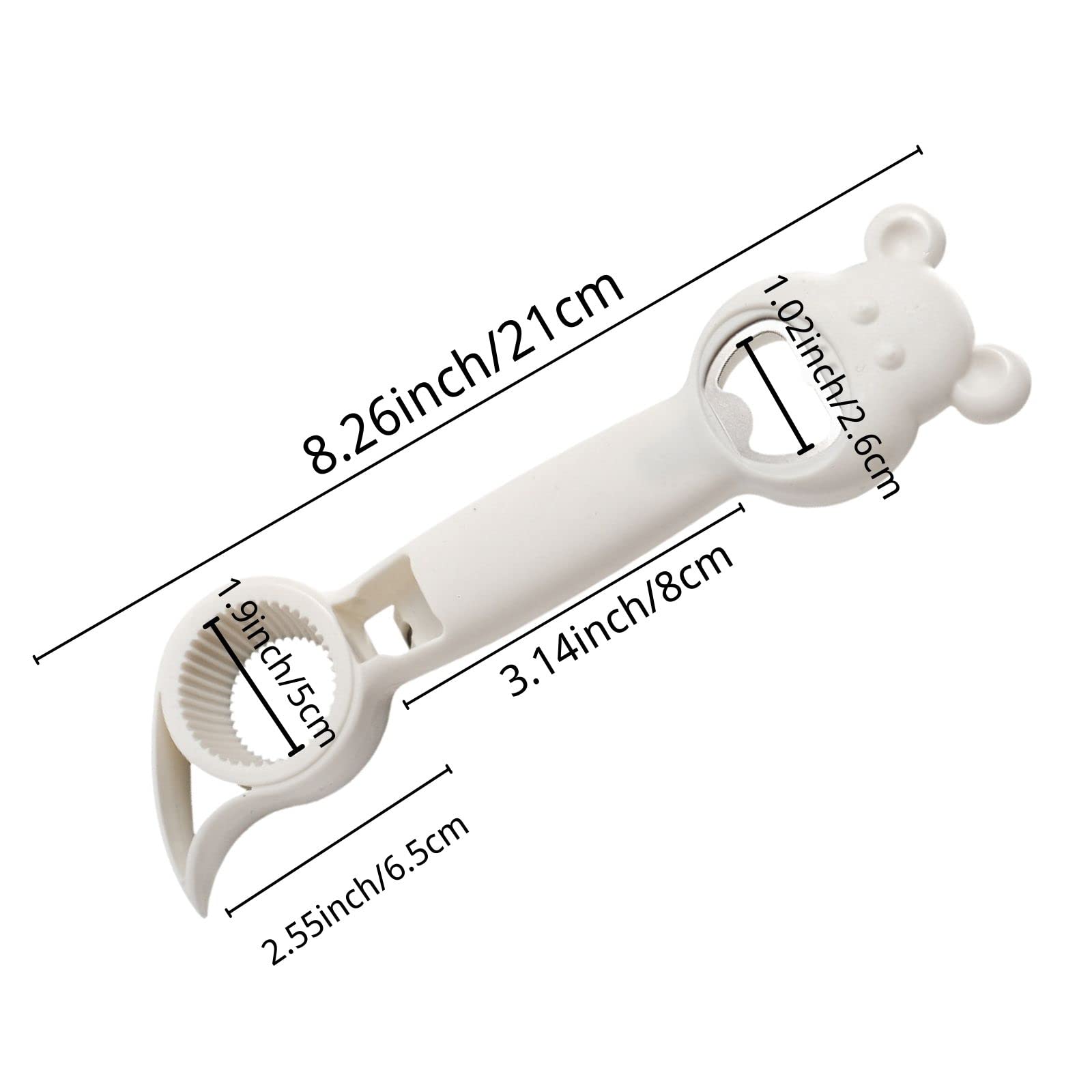 4 in 1 Beer Bottle Opener, 2 Pcs Multifunction Jar Opener,Multi Kitchen Tool for Jelly Jars, Wine, Beer and other, Bottle Opener for Children, Elderly