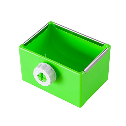 Cage Feeder Food & Water Hay Bowl Dish Bin Feeder, Small Animal Supplies for Rabbit Guinea Pig Chinchilla Hamster Ferret (Blue)