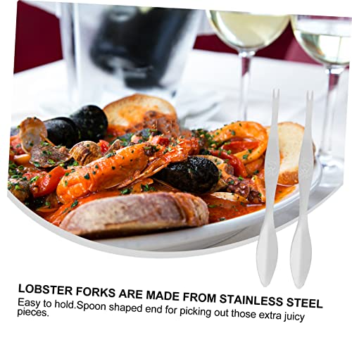 Anneome 6pcs 304 Stainless Steel Forks Wine Opener Set Pliers Tool Lobster Crackers Crab Crackers Lobster Pots Nut Tool Kit Grabber Pickle Special Onion Silver Household Tool Set