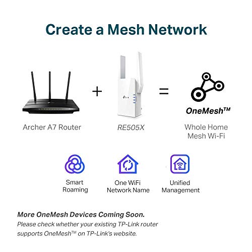 Certified Refurbished TP-Link AX1500 WiFi Extender Internet Booster,OneMesh Compatible(RE505X) (Renewed)