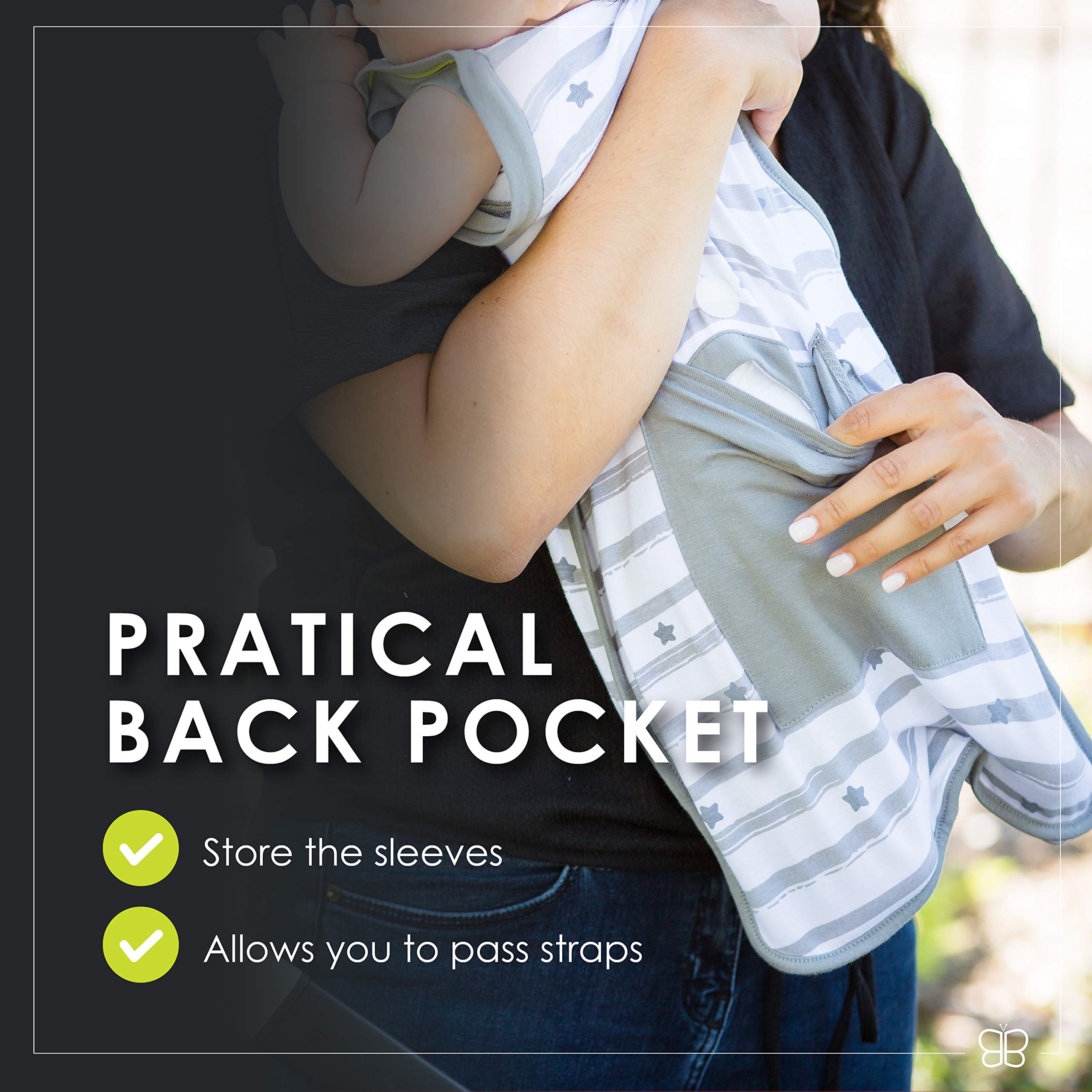 bblüv - Sleëp - Transition Zipper Swaddle Sack with Removable Sleeves -Arms Up Swaddle for Newborns and Infants - Extra Large
