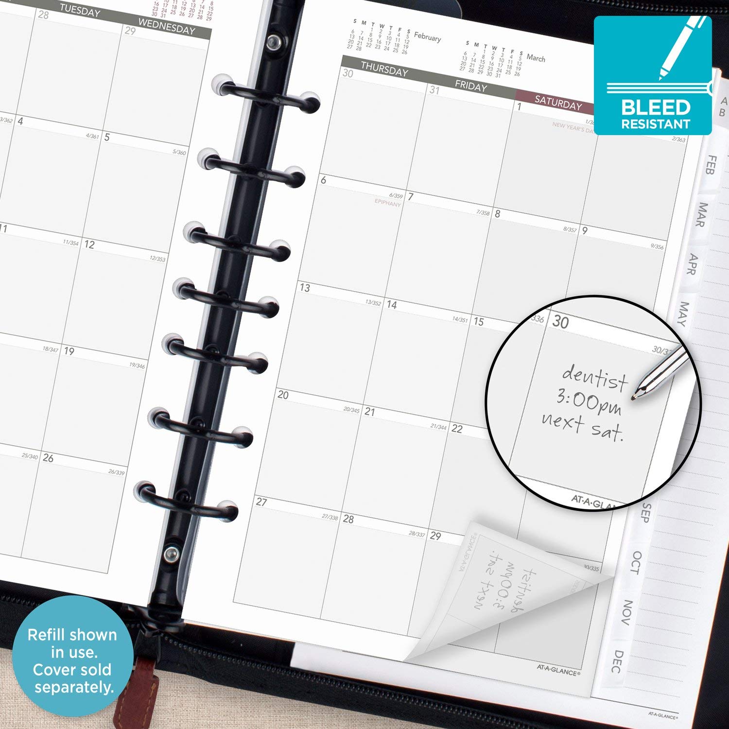 2022 Monthly Planner Refill by AT-A-GLANCE, 12024 Day-Timer, 5-1/2" x 8-1/2", Size 4, Desk Size, Loose-Leaf (061-685Y)