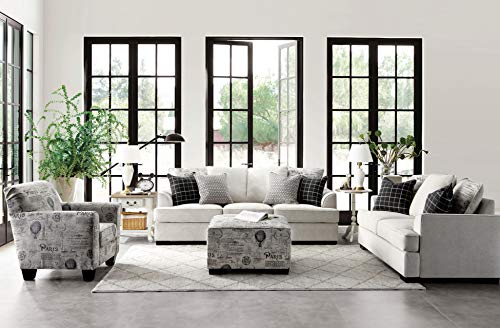 Acanva Luxury Contemporary Chenille Living Room Sofa, Couch, Cream