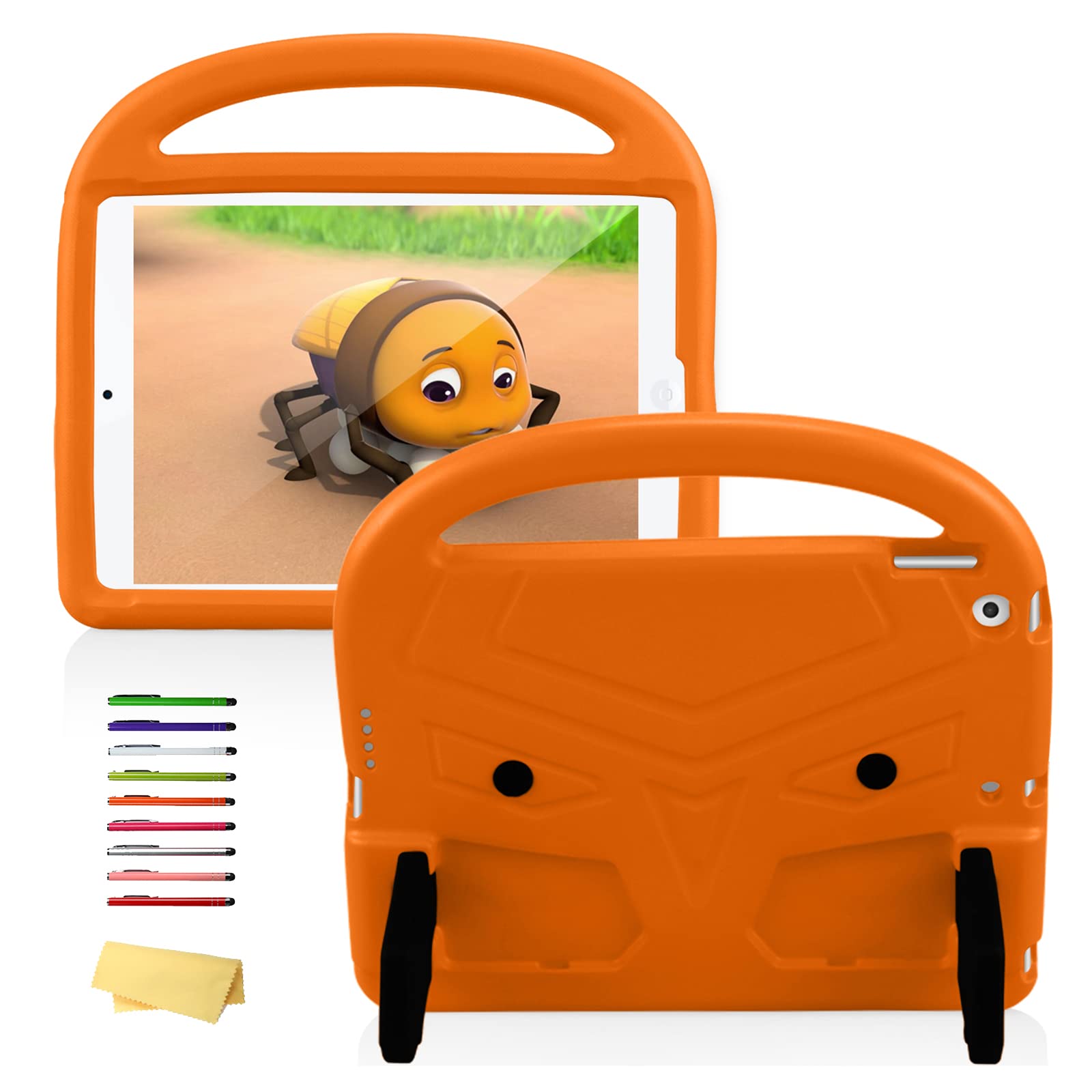 iPad 9th Generation Case for Kids, iPad 9th/8th/7th Generation Case 10.2 inch (2021/2020/2019),UUcovers Shockproof Handle Stand Lightweight Kids Boys Case for iPad 10.2 Inch 9th/8th/7th Gen, Orange