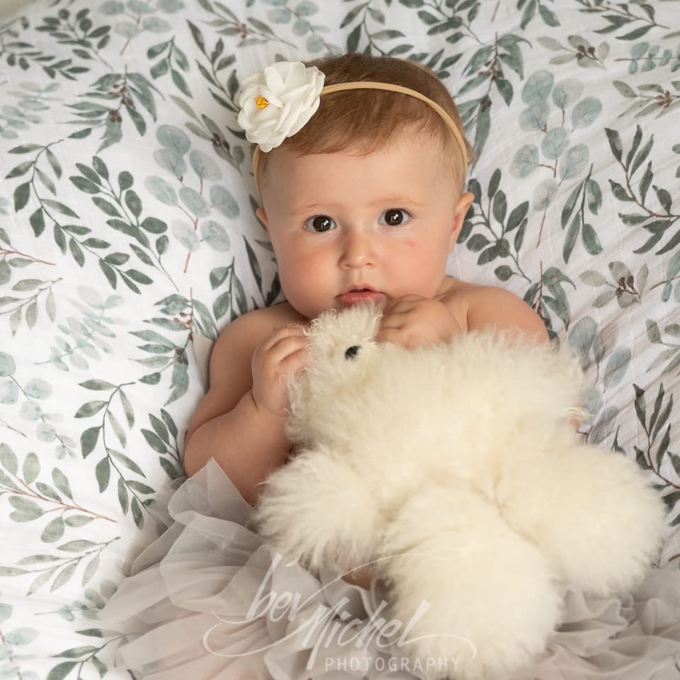 Miaoberry Eucalyptus Swaddle Set with Hat and Bow